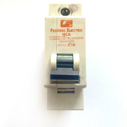 MCB's: Federal Electric StabLok HCA C16 16A 16 Amp MCB Circuit Breaker Type C